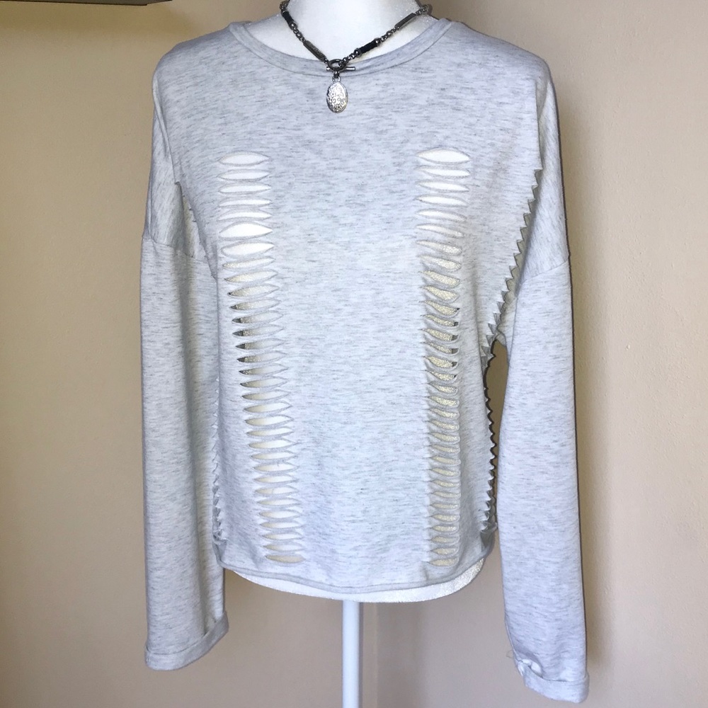 See You Monday Laser Cut Flashdance Sweatshirt Top Si… - Gem